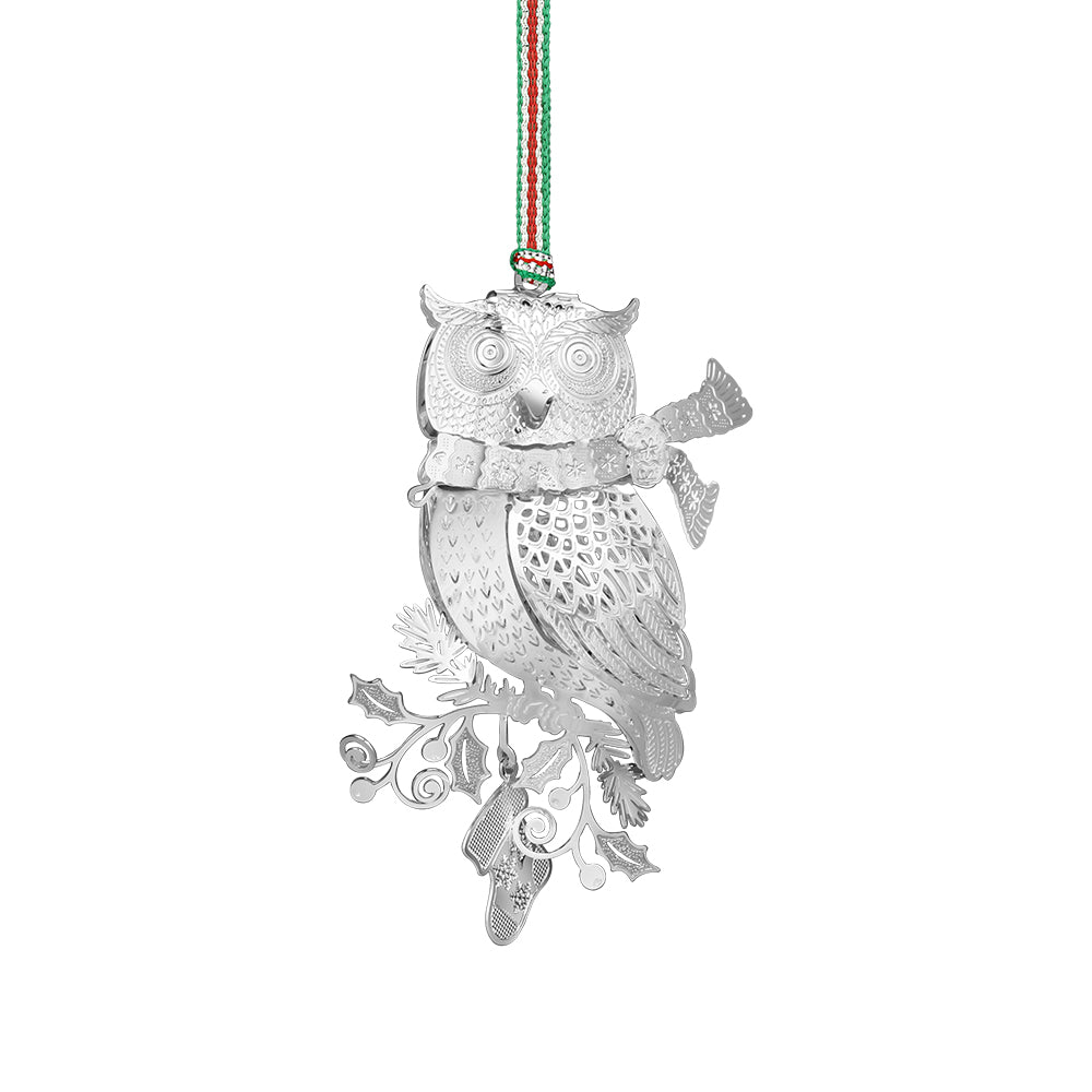 Owl with Scarf Christmas Tree Decoration – Newbridge Silverware