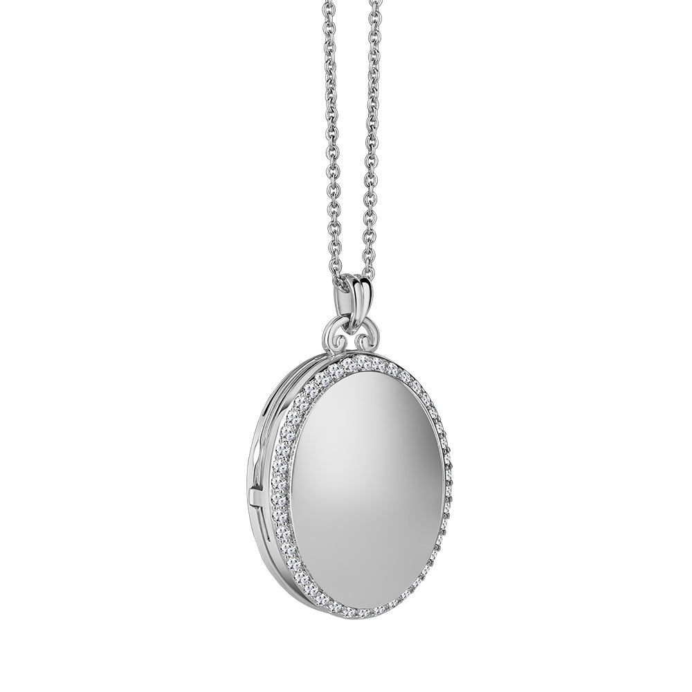 Locket with Clear Stones – Newbridge Silverware