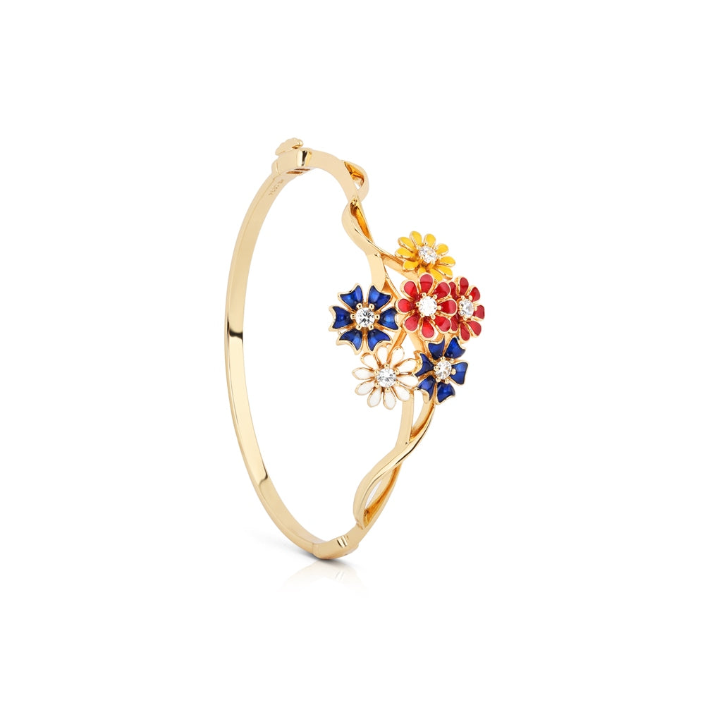 Gold Plated Floral Cluster Bangle – Newbridge Silverware
