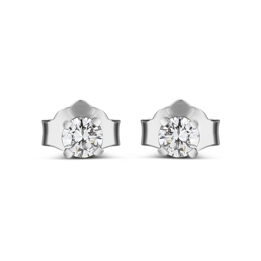 Sterling Silver 4 Claw Lab Grown Diamond Earrings 0.2ct – Newbridge ...