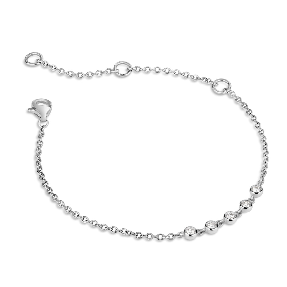 Sterling Silver Bezel Set Lab Grown Diamond Bracelet 0.15ct – Newbridge ...