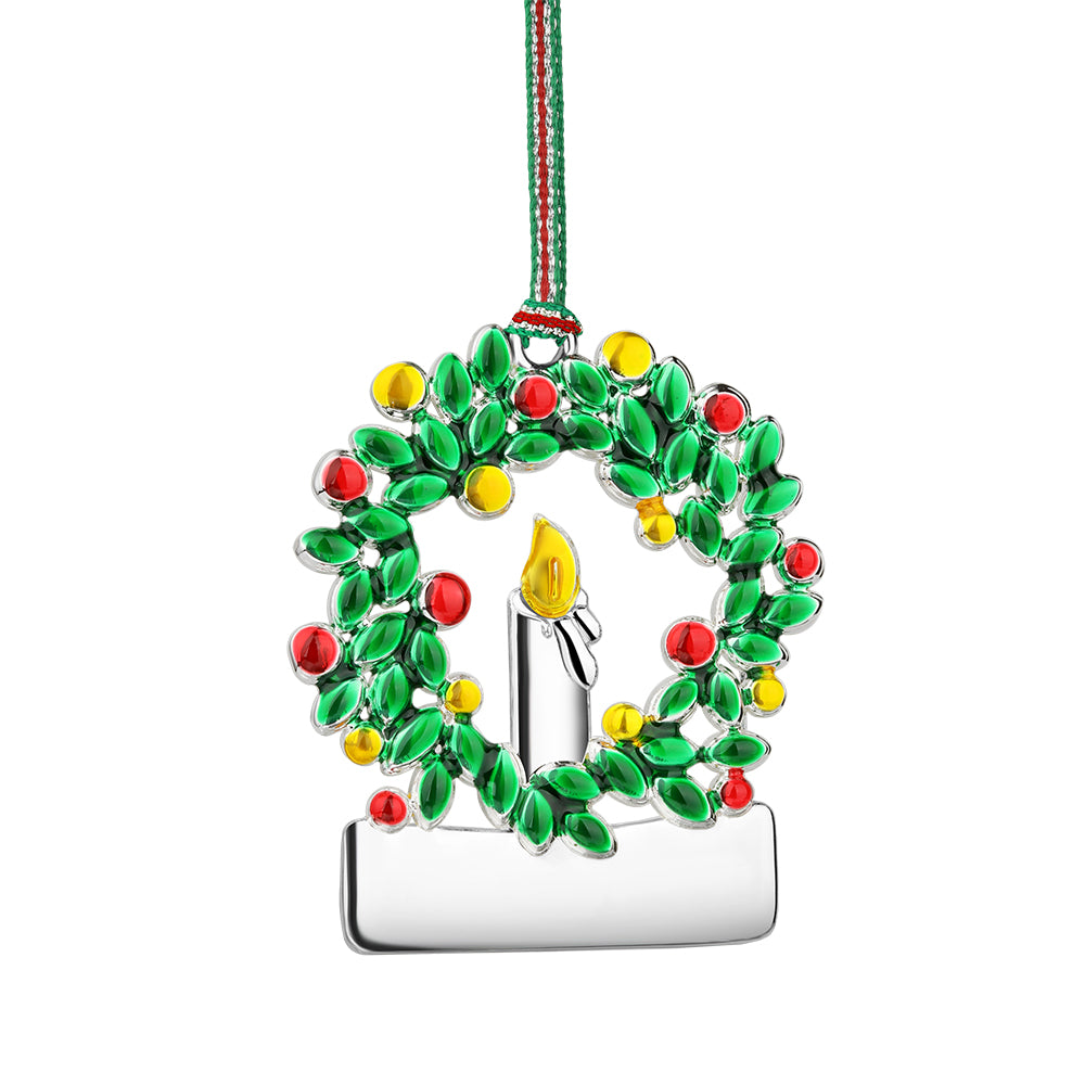 Wreath with Candle Christmas Tree Decoration – Newbridge Silverware