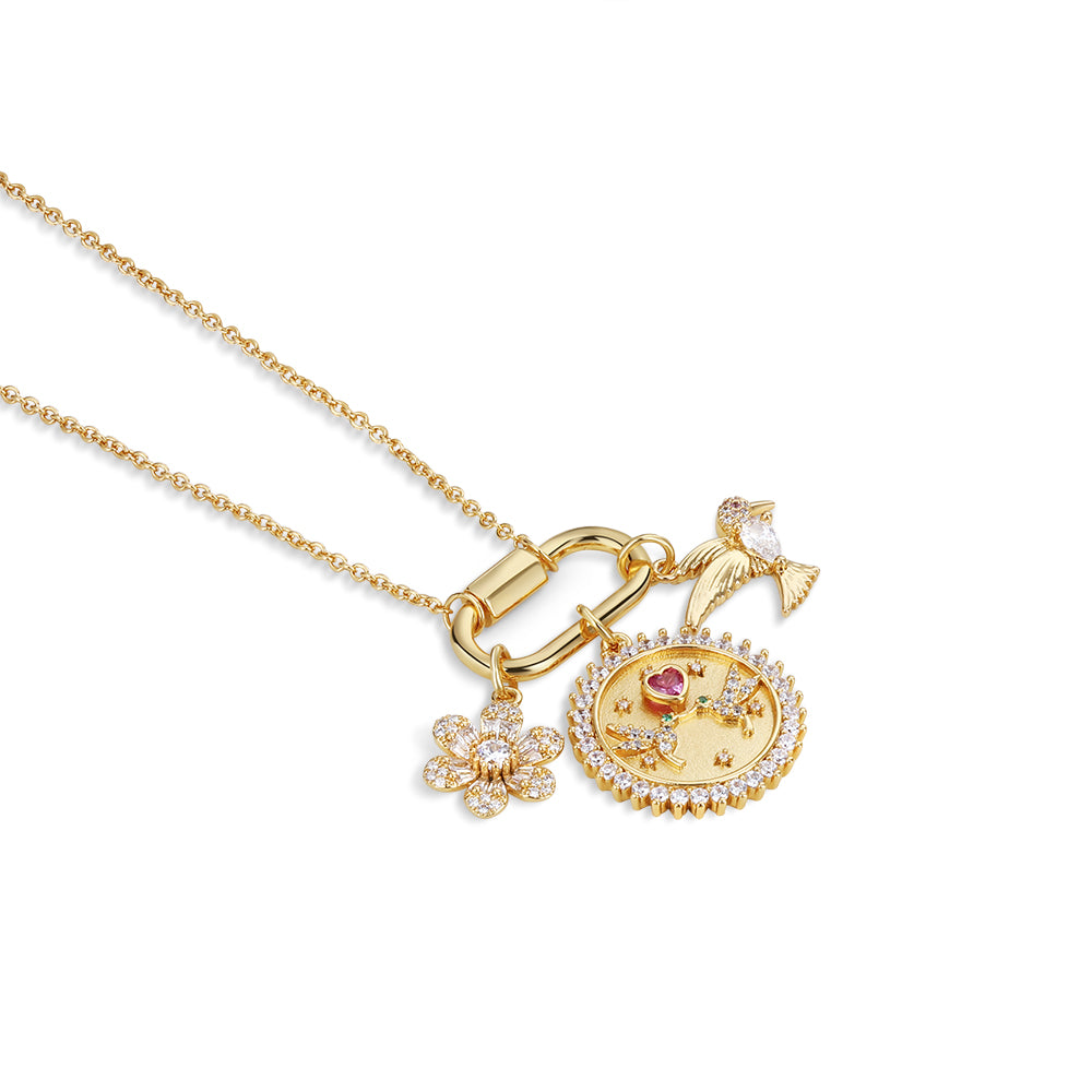 Gold Plated Hummingbird Charm Necklace – Newbridge Silverware