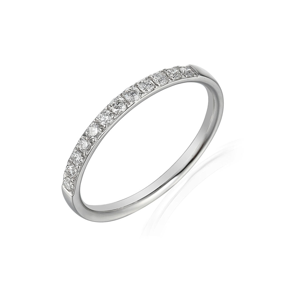 18ct White Gold Micro Setting Half Eternity Ring – Newbridge Silverware